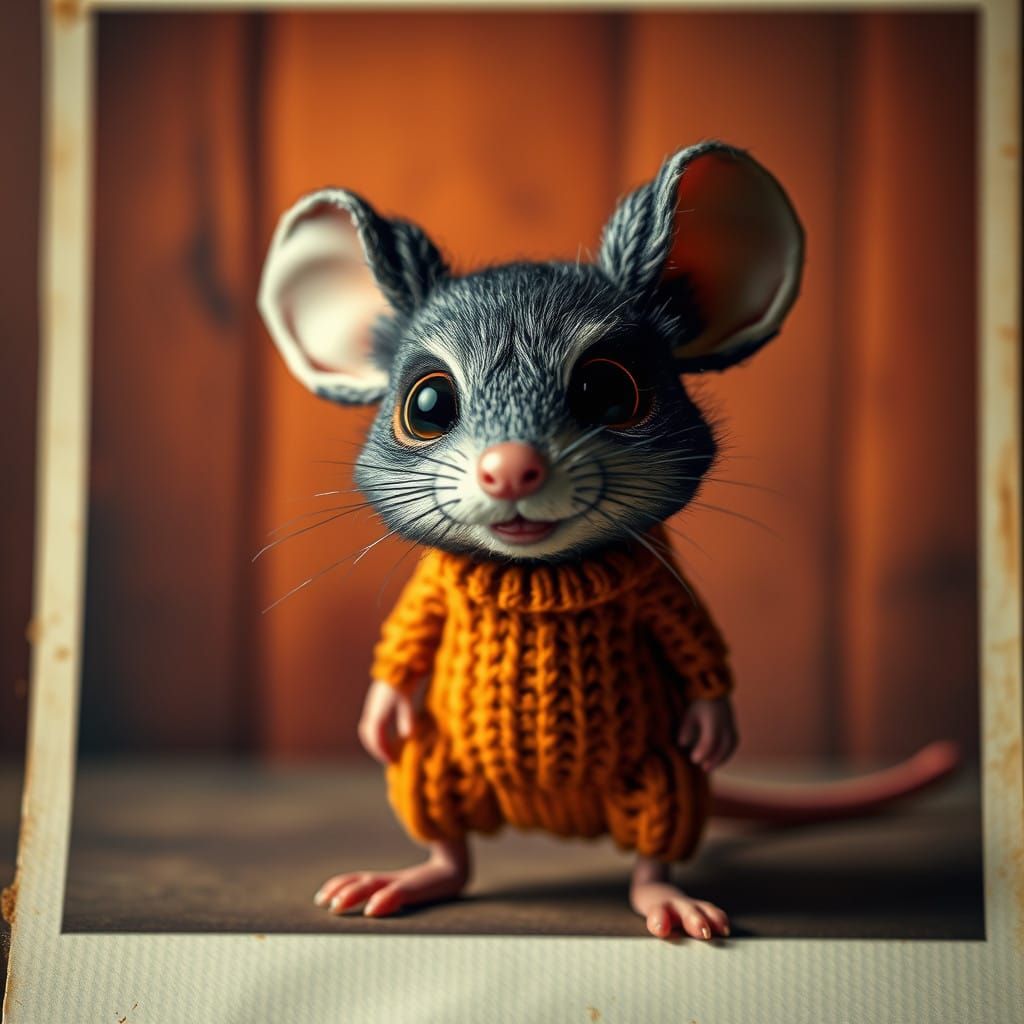 mouse - Stylized Mouse in Whimsical 1970s-Inspired Setting