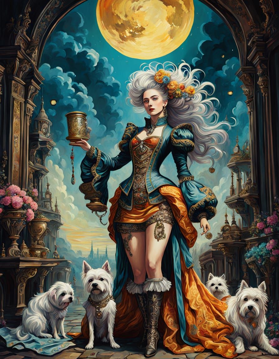 Exquisite Baroque Woman in Opulent Gouache Masterp... - AI Art