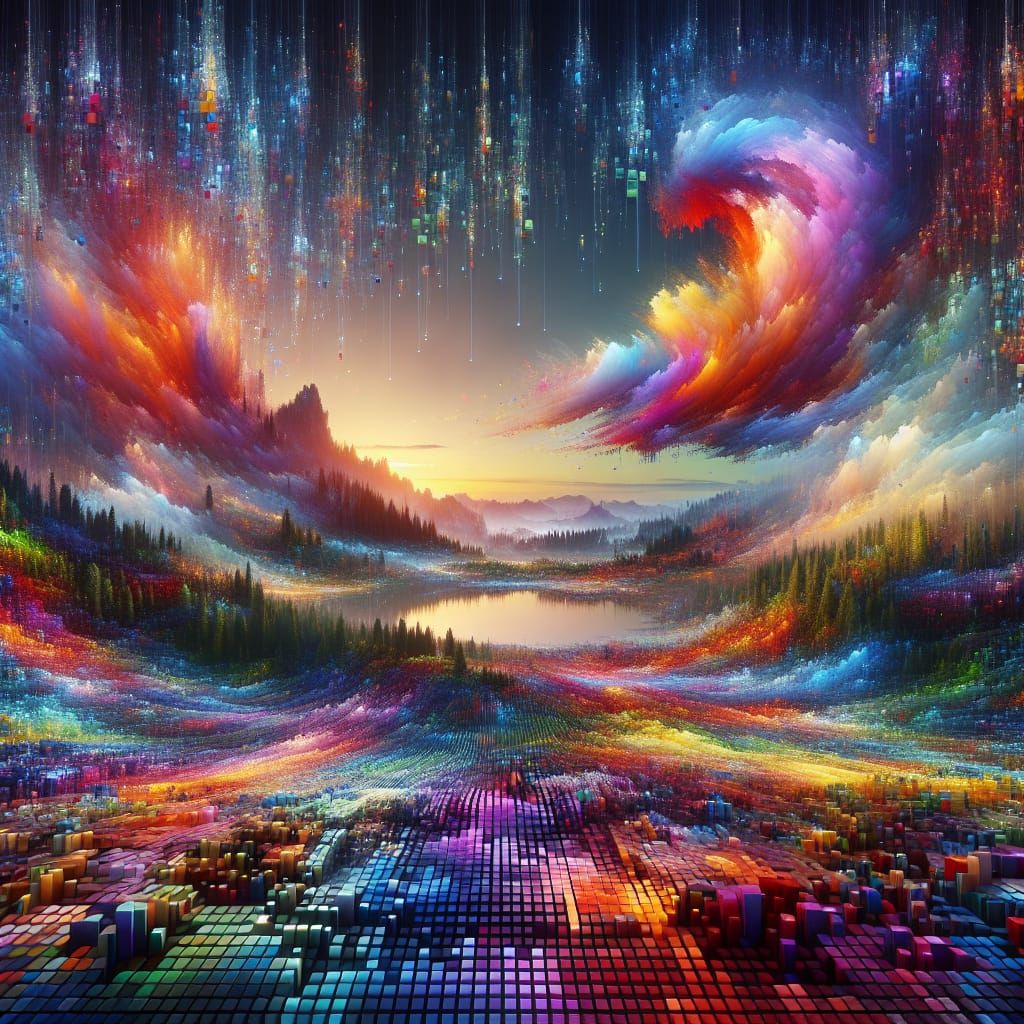 Byte Sized Pixel Beauty - AI Generated Artwork - NightCafe Creator