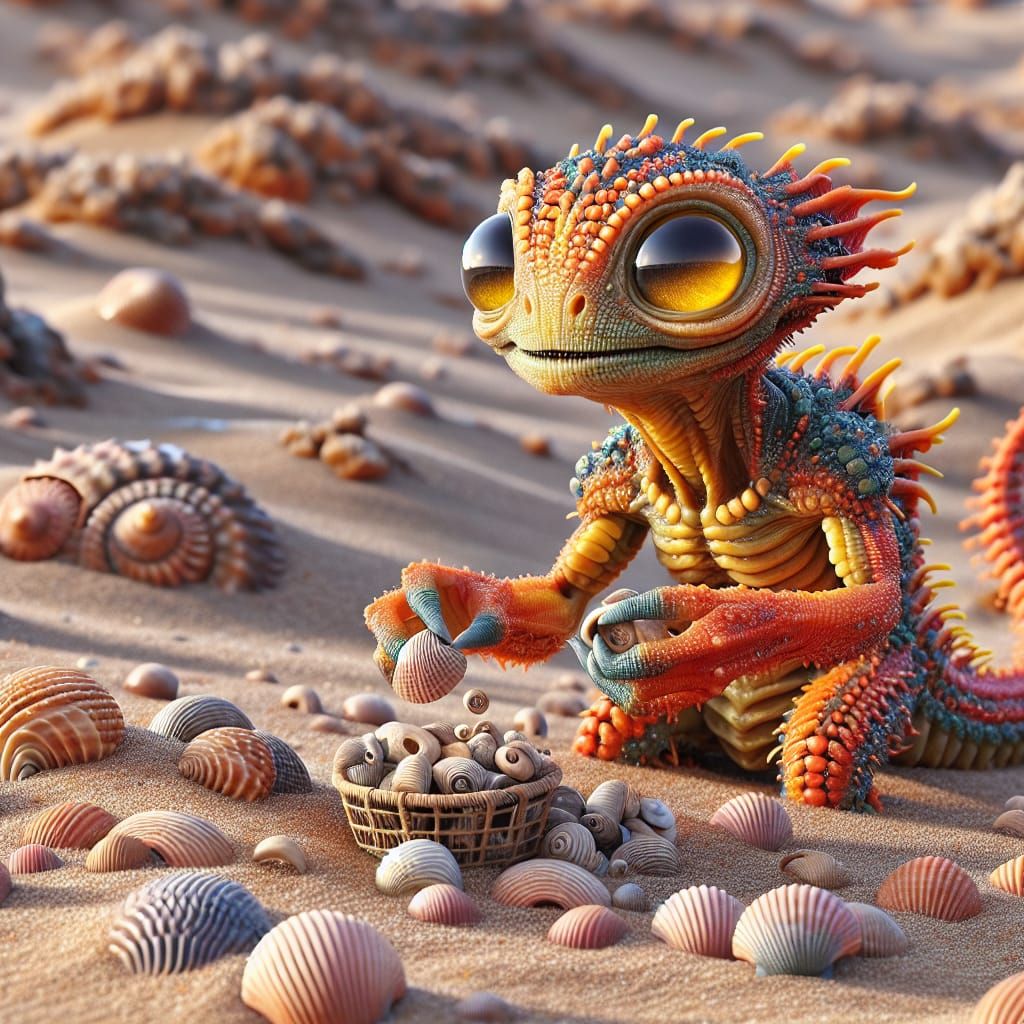 Collecting Shells - Alien Collects Shells on Extraterrestria...
