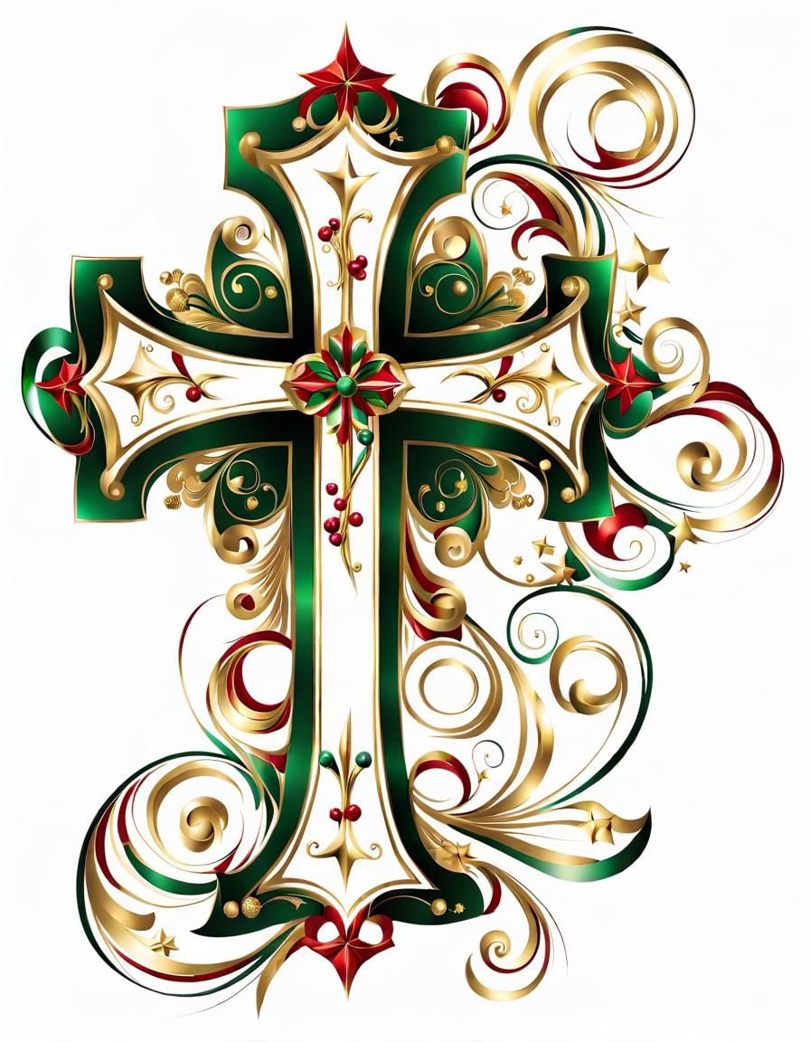 Christmas Cross - AI Generated Artwork - NightCafe Creator