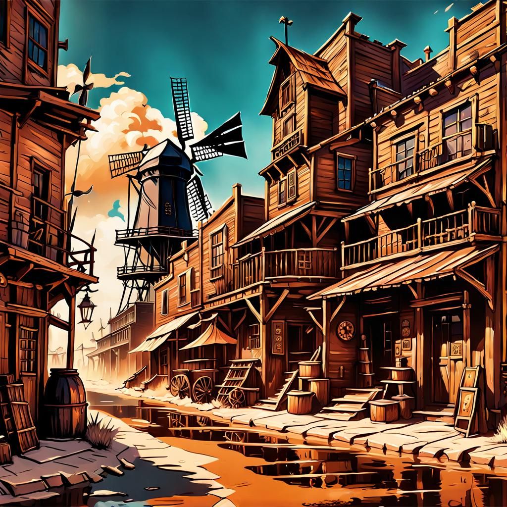 The Rusty Rusty West: Vaportin - AI Generated Artwork - NightCafe Creator