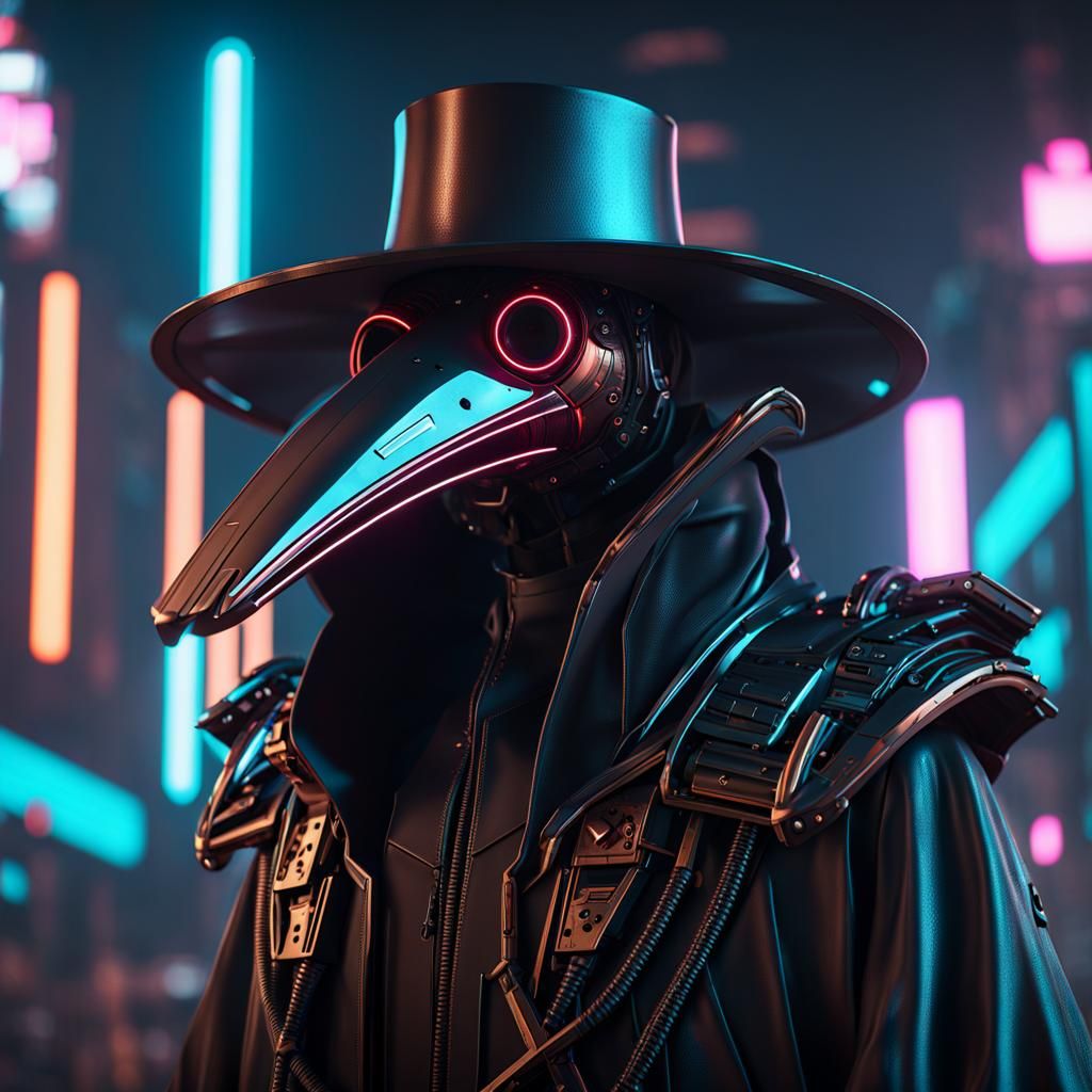 Cyberpunk plague doctor - AI Generated Artwork - NightCafe Creator