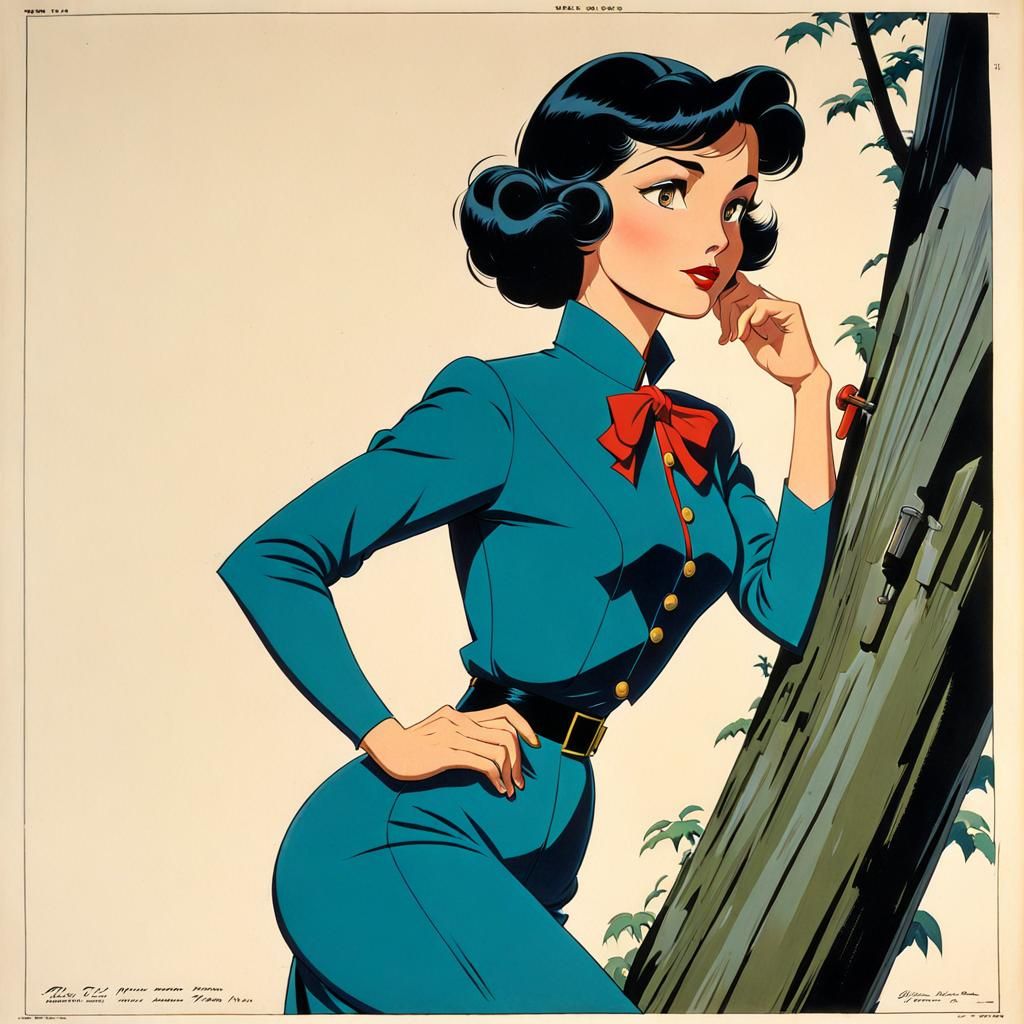 1930s starlet character concept art, Glenn Keane, Bruce Timm, Eyvind ...