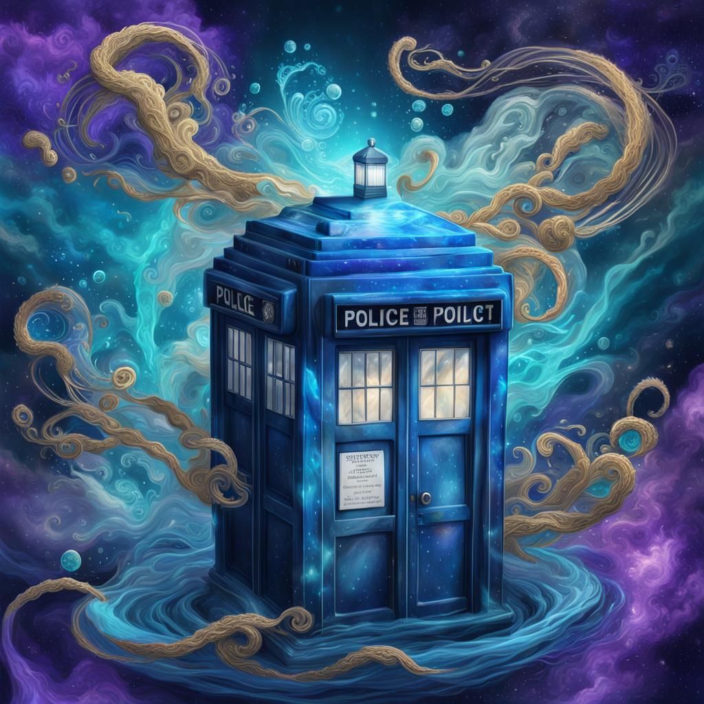 The Blue Police Box - AI Generated Artwork - NightCafe Creator