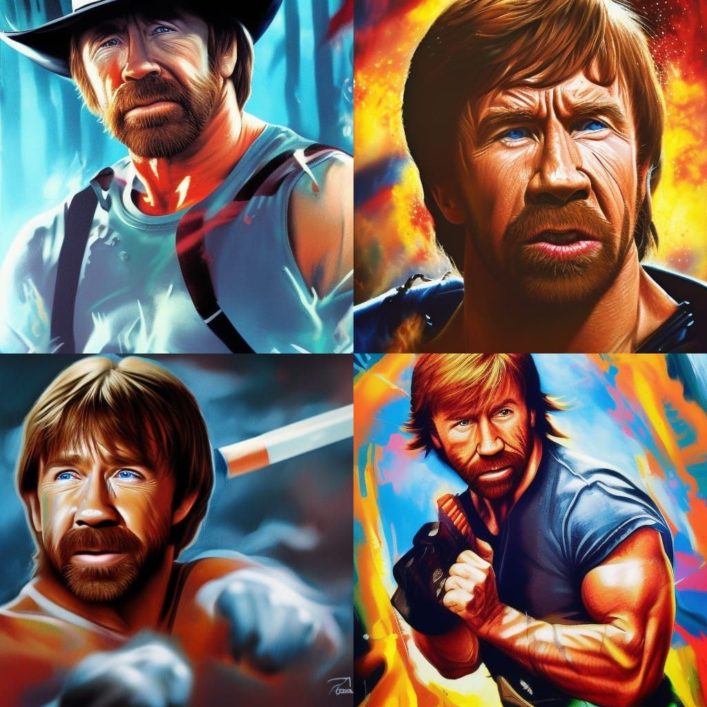 chuck Norris nunchucks - AI Generated Artwork - NightCafe Creator