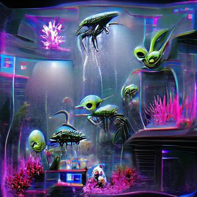 Alien aquarium - AI Generated Artwork - NightCafe Creator