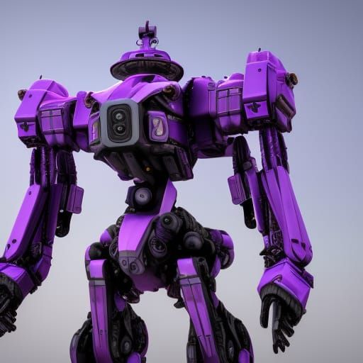 The purple war, royal mech march parade for Purple God emperor in ...