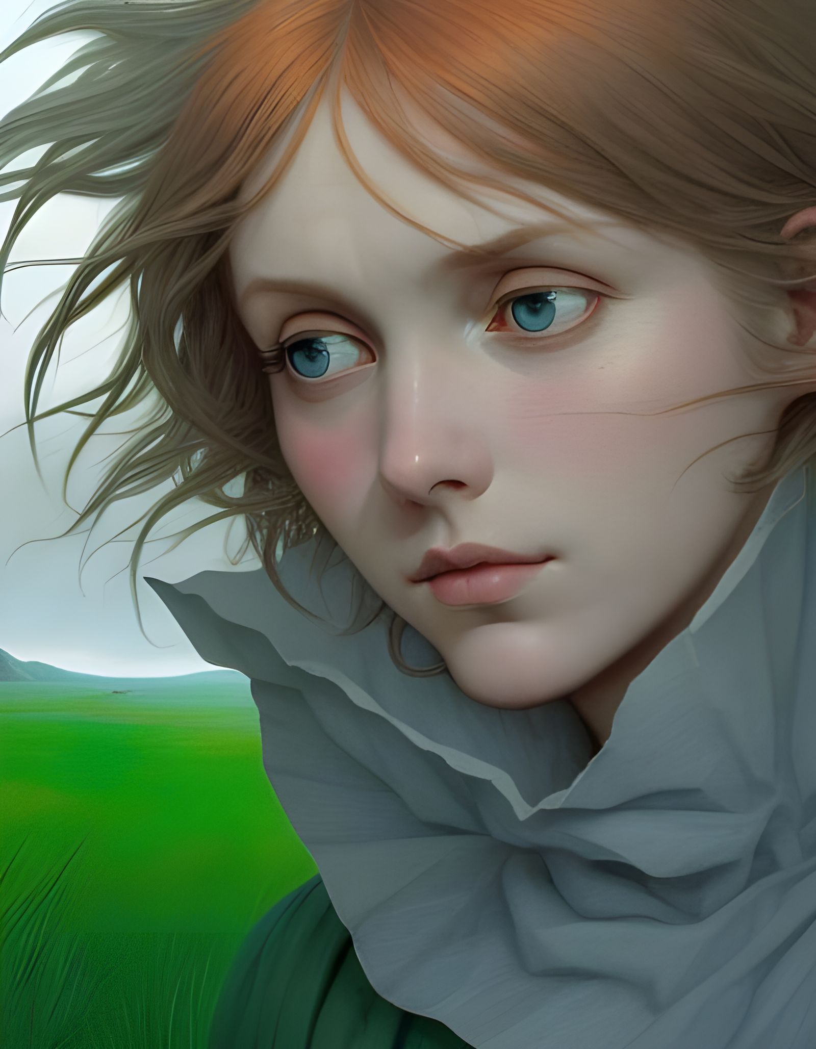 Caspar David Friedrich Style - Windblown Woman 44 - AI Generated Artwork - NightCafe Creator