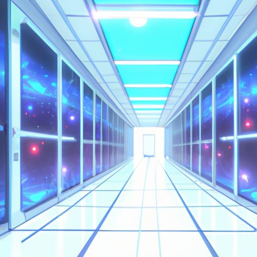 Anime Key Visual of a spaceship room; corridor, galaxy - AI Generated ...