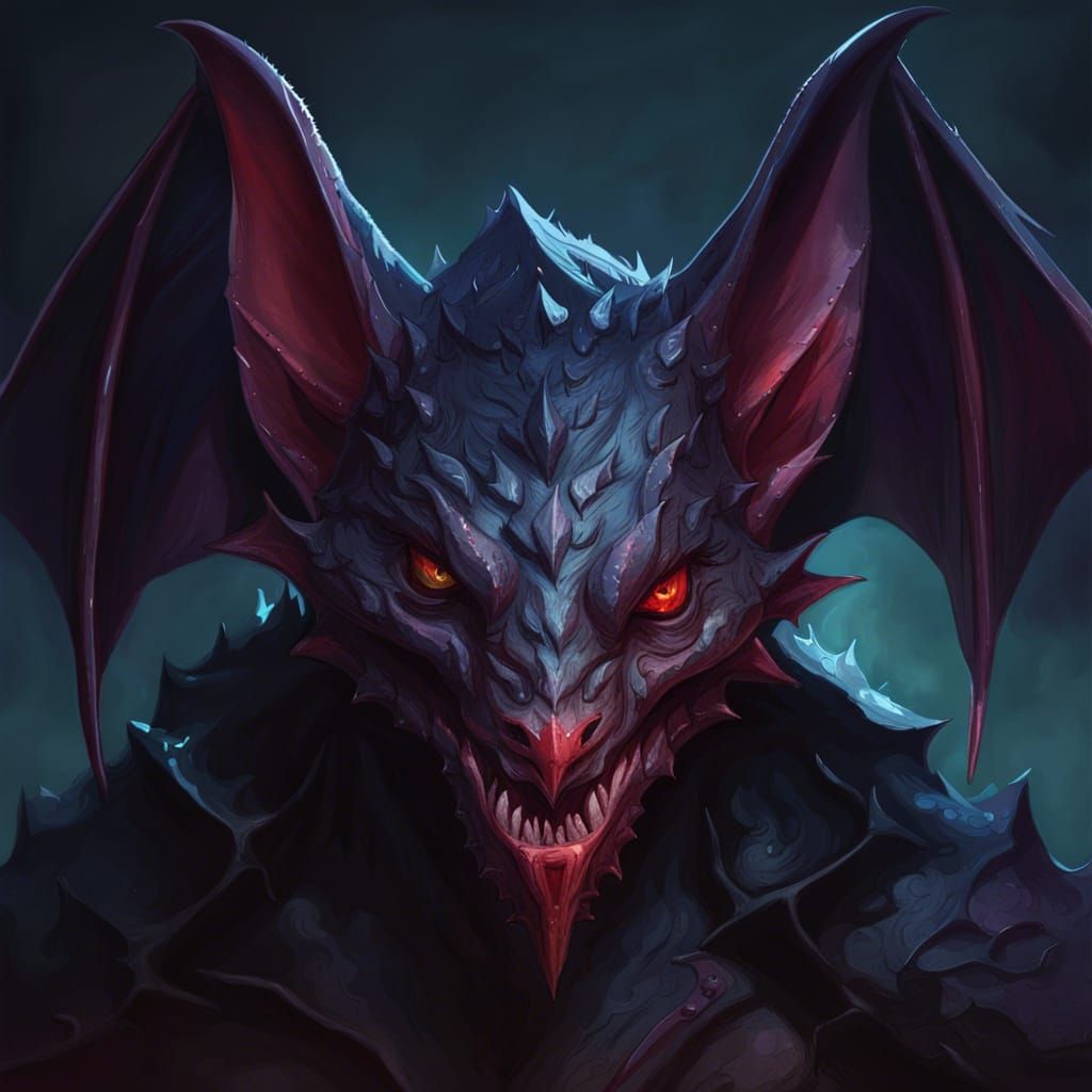 Demonic eldritch vampire bat Dragon - AI Generated Artwork - NightCafe ...