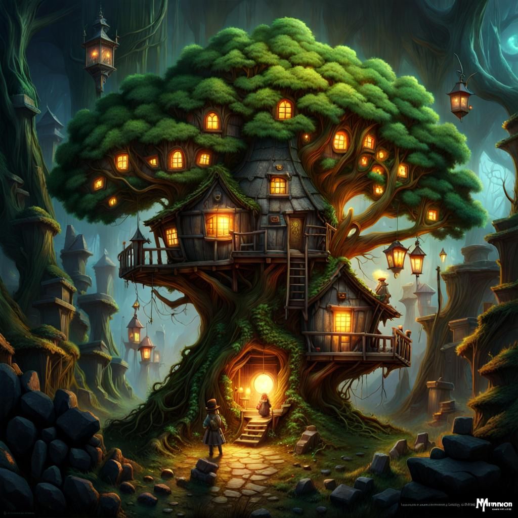Treehouse - AI Generated Artwork - NightCafe Creator