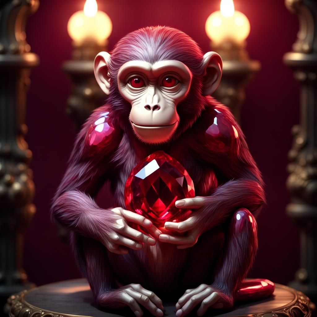 Cute Ruby Monkey - AI Generated Artwork - NightCafe Creator