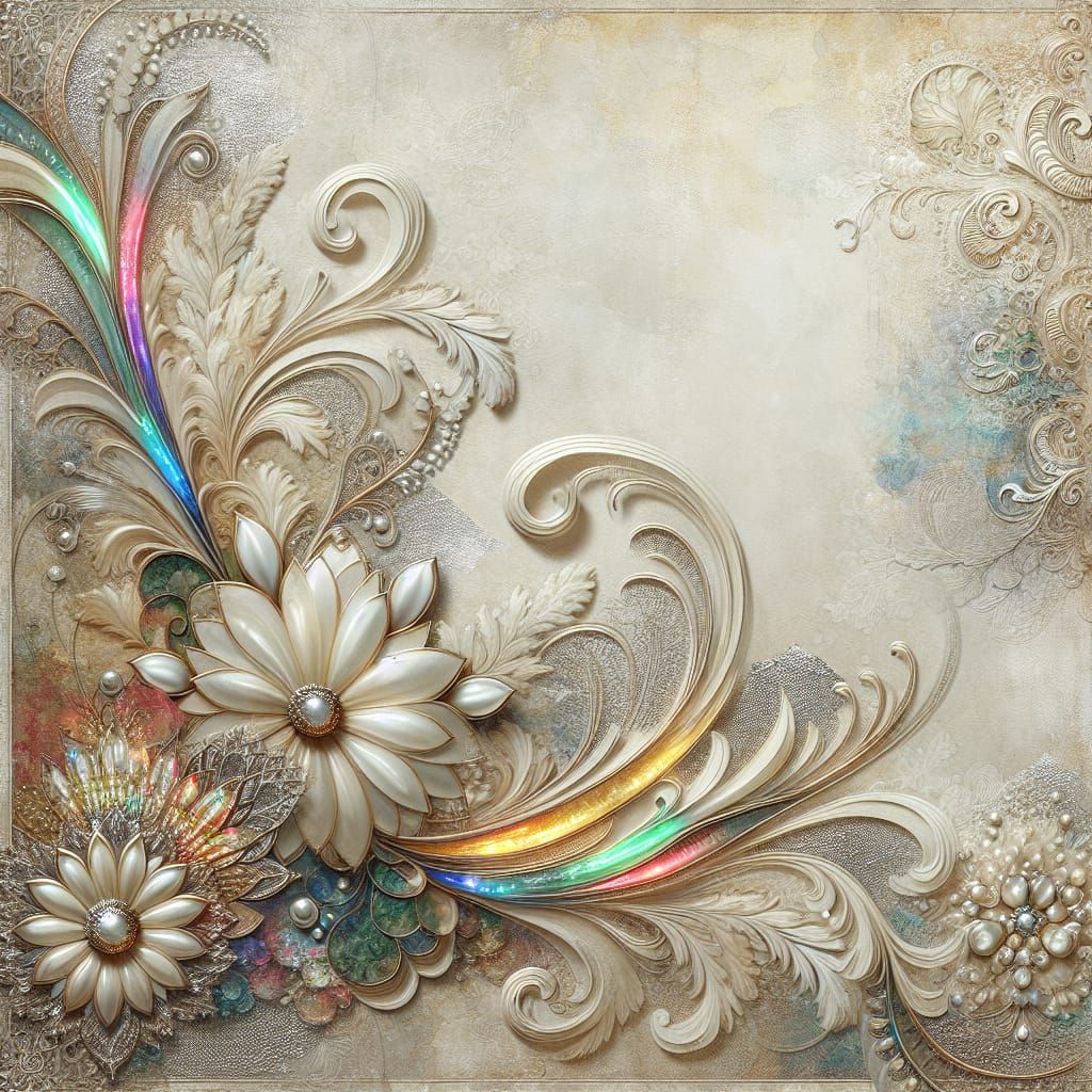 Floral Motif Paper - AI Generated Artwork - NightCafe Creator