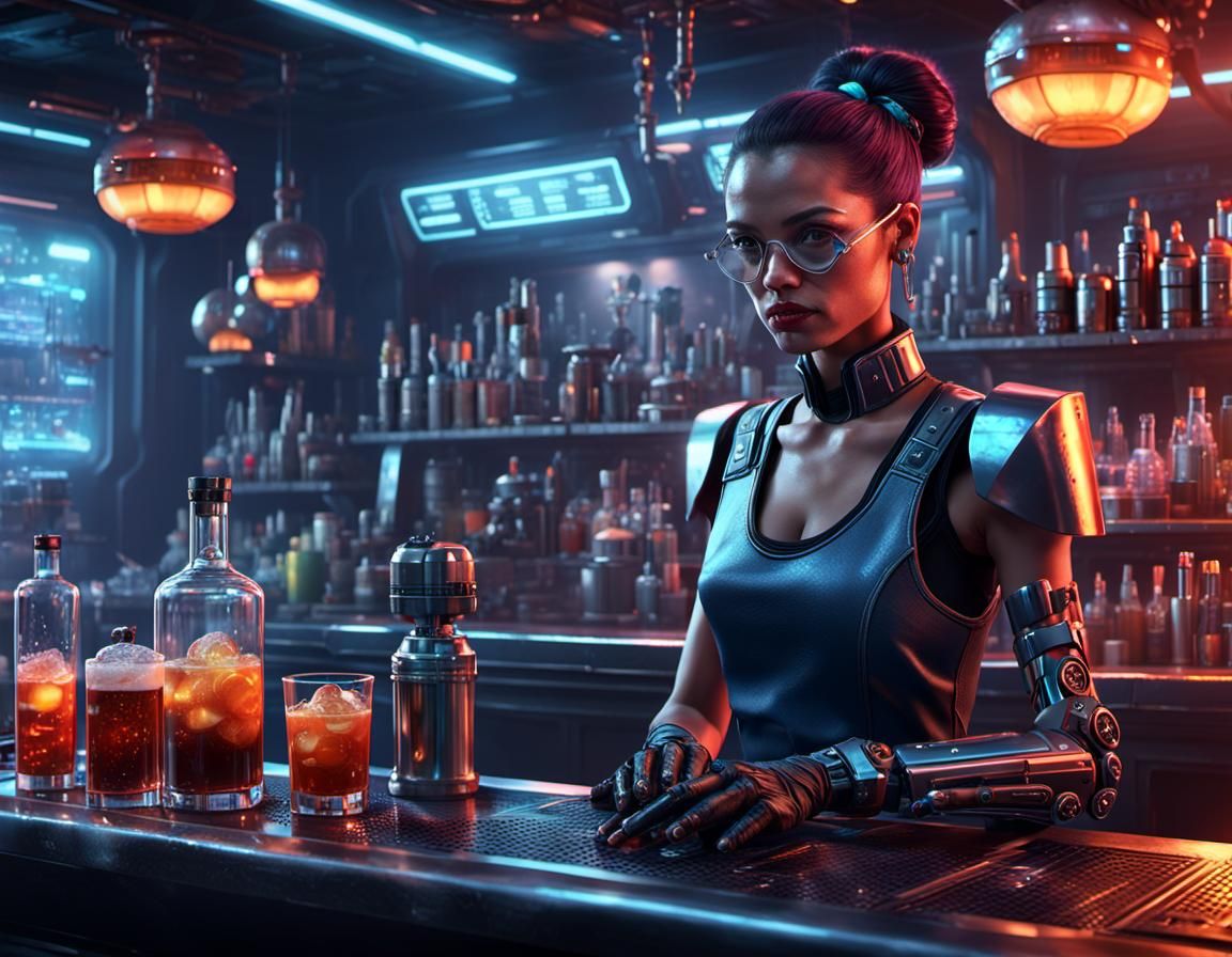 Sci-fi Bartender - AI Generated Artwork - NightCafe Creator