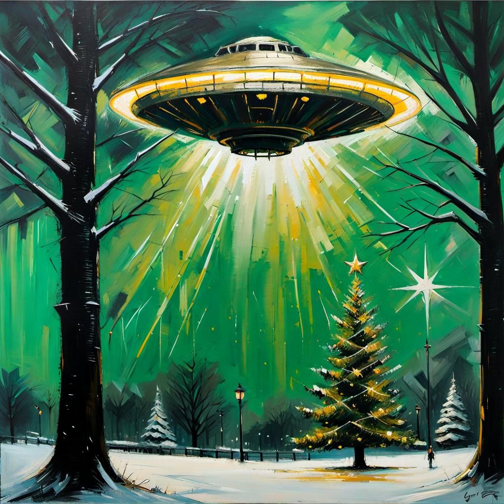 UFO Christmas - AI Generated Artwork - NightCafe Creator