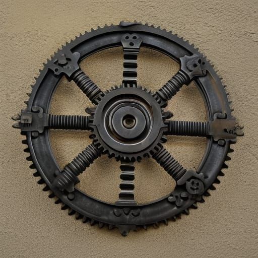 Single large cog, made out of steampunk cogs and gears - AI Generated ...