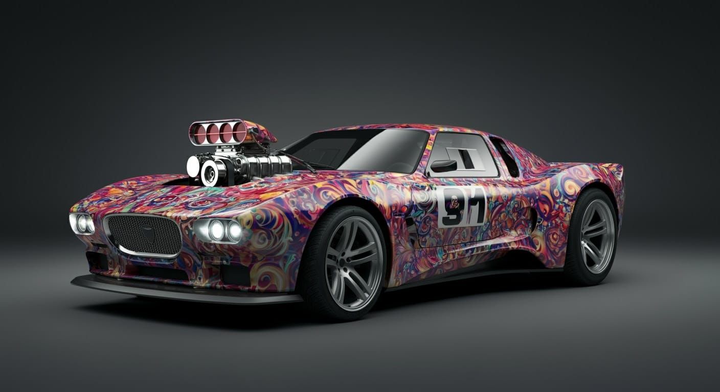 Cyberpunk-Inspired British Concept Car Unleashes S... - AI Art