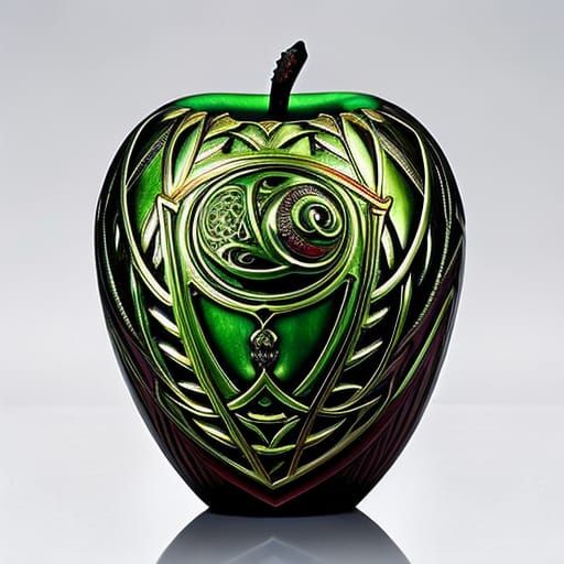 carved green apple, Celtic carvings - AI Generated Artwork - NightCafe ...