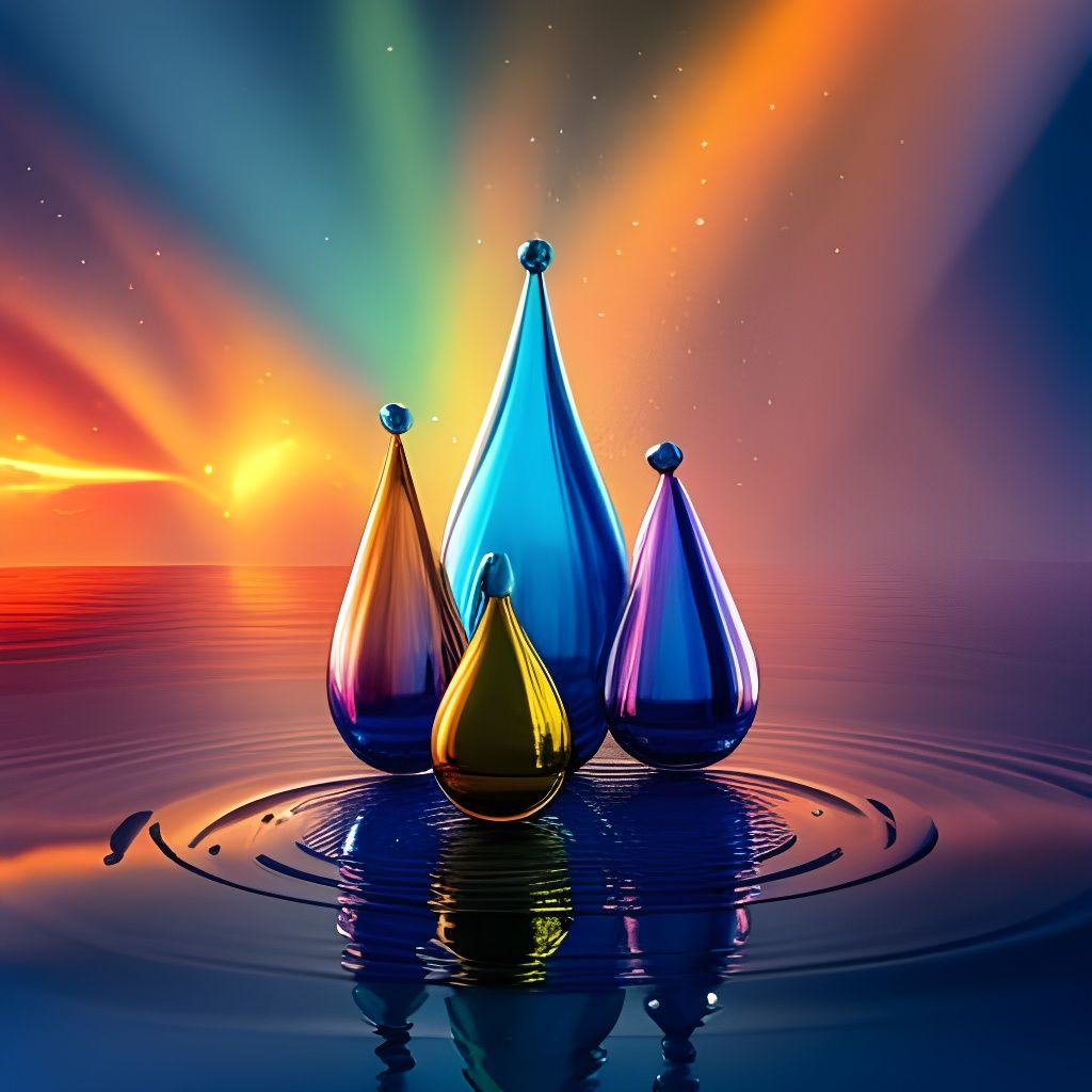 Rainbow droplets - AI Generated Artwork - NightCafe Creator