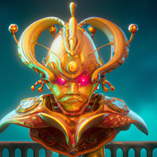 Heavy gold bejewelled crown royal alien - AI Generated Artwork ...