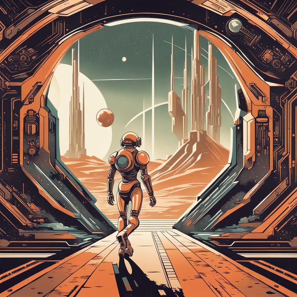 Cyborg in space station - AI Generated Artwork - NightCafe Creator