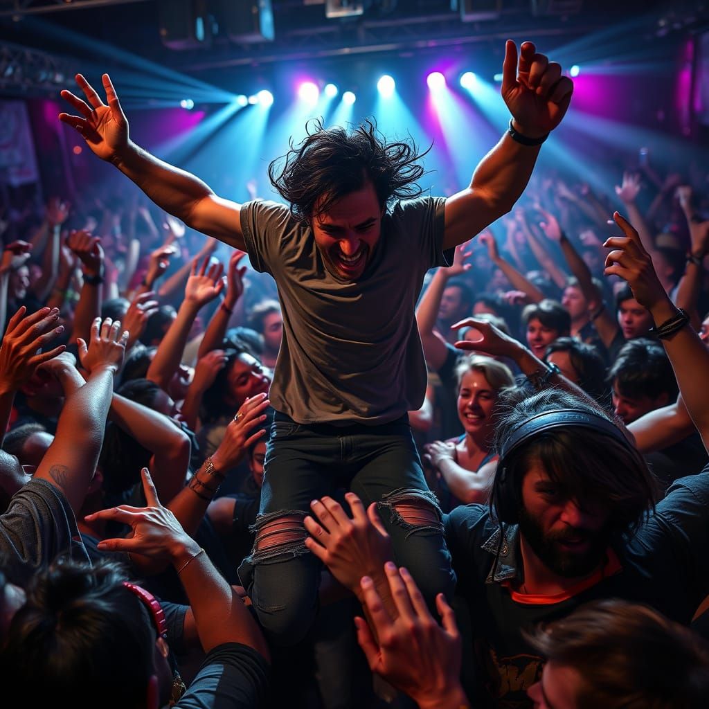 Moshpit Chaos: A Hyperrealistic Ode to Urban Energy,' inspired by the ...