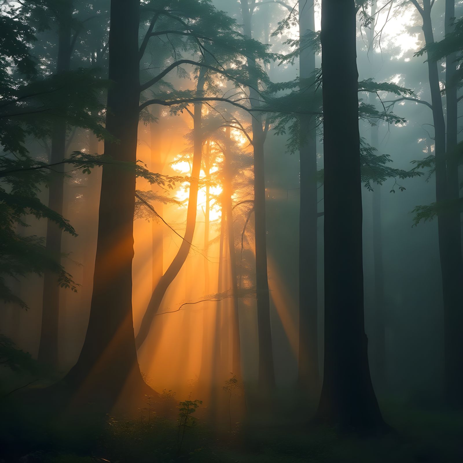 sunrise in forest - sunrise in forest