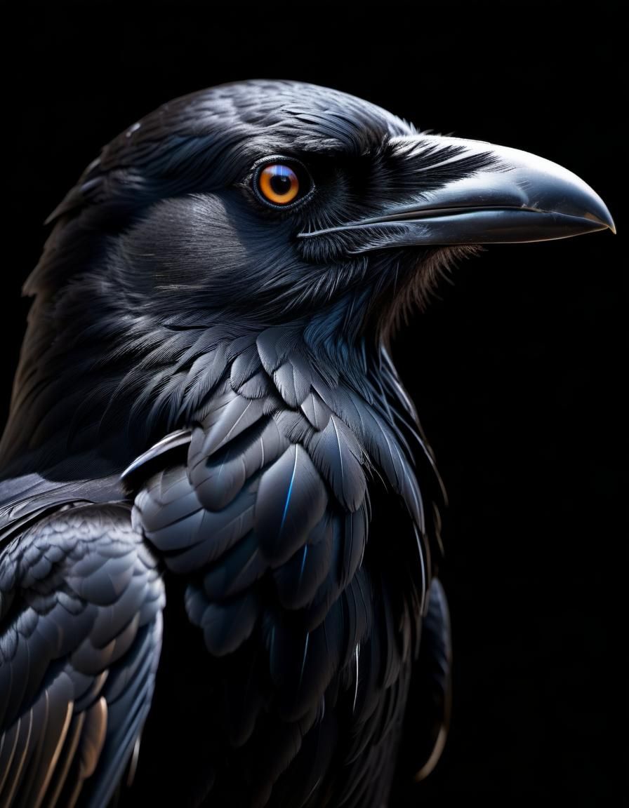 Amber eyed raven - AI Generated Artwork - NightCafe Creator
