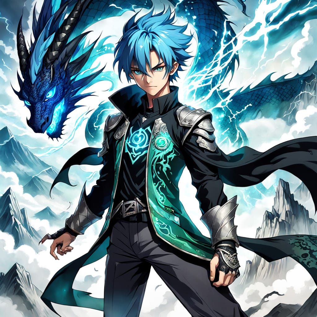 Manga-Inspired Dragon Boy Heroes in Epic Fantasy - AI Art