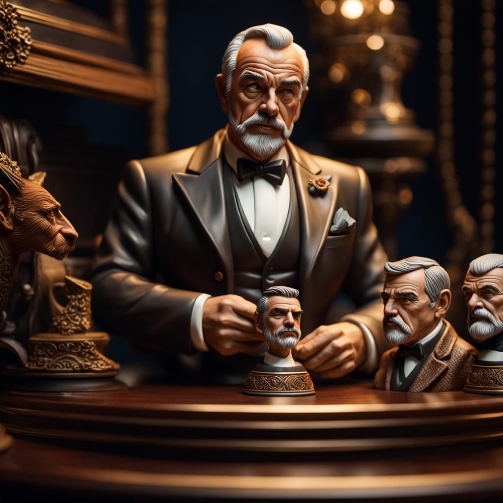 Clay figurine bobblehead of Sean Connery - AI Generated Artwork ...