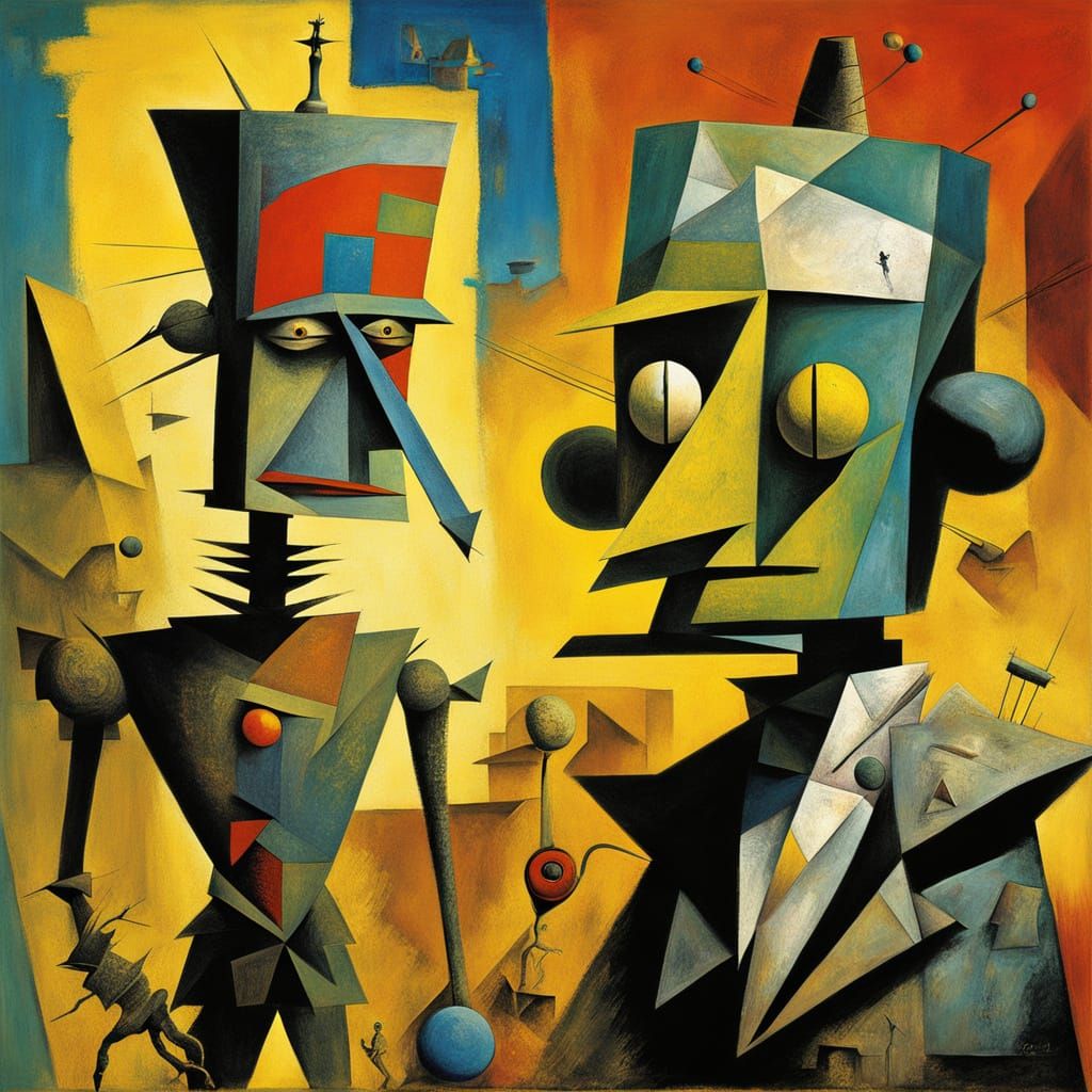 Cyberpunk Robot Nightmare in Abstract Cubism - AI Art