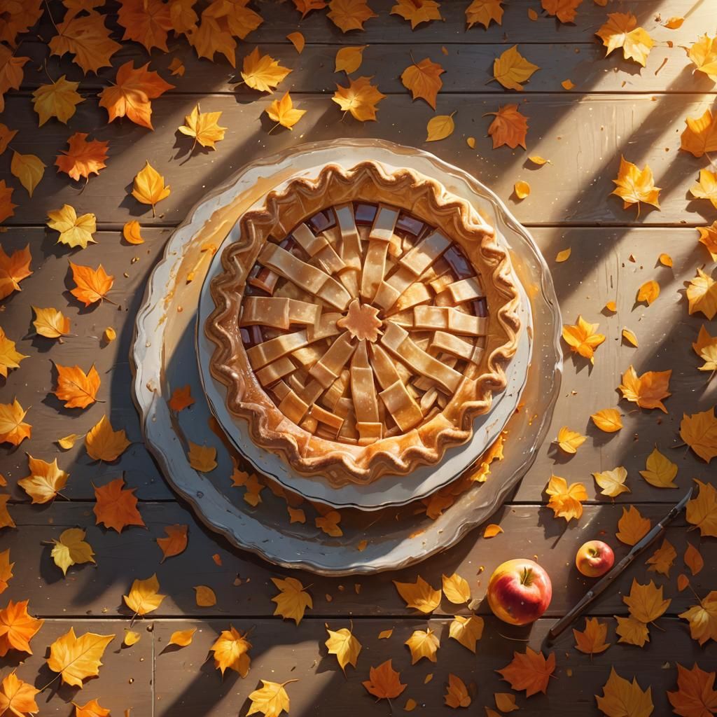 Apple pie in fall - AI Generated Artwork - NightCafe Creator