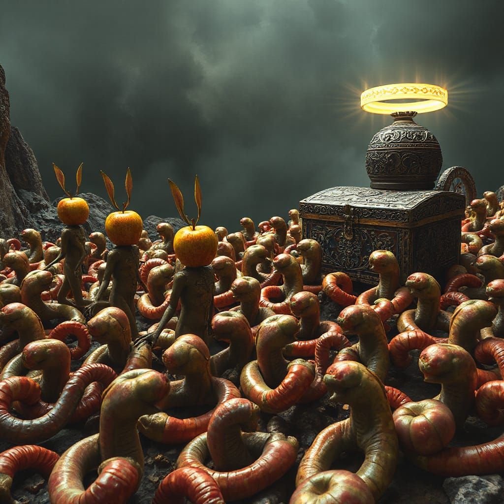 Surrealist Scene with Ears of Animosity and Pandor... - AI Art