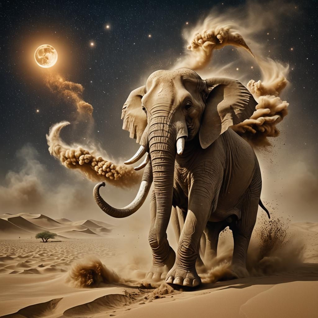 A sand elephant - AI Generated Artwork - NightCafe Creator