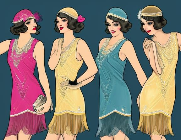 Four Flirty Flappers - AI Generated Artwork - NightCafe Creator