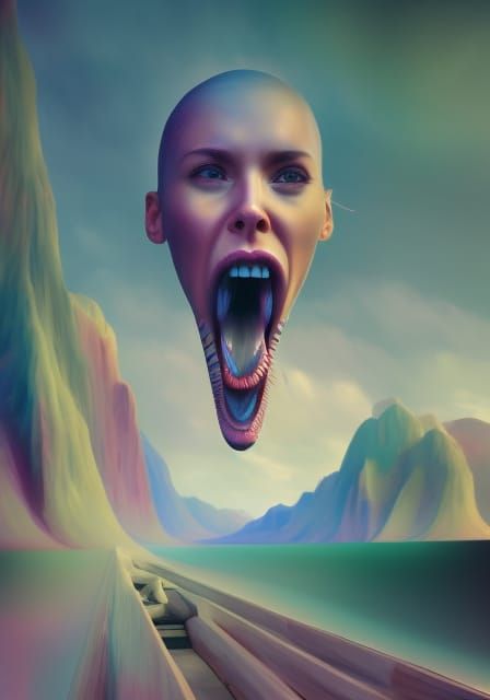 feeling stressed screaming in stress surrealism and surrealistic facial ...