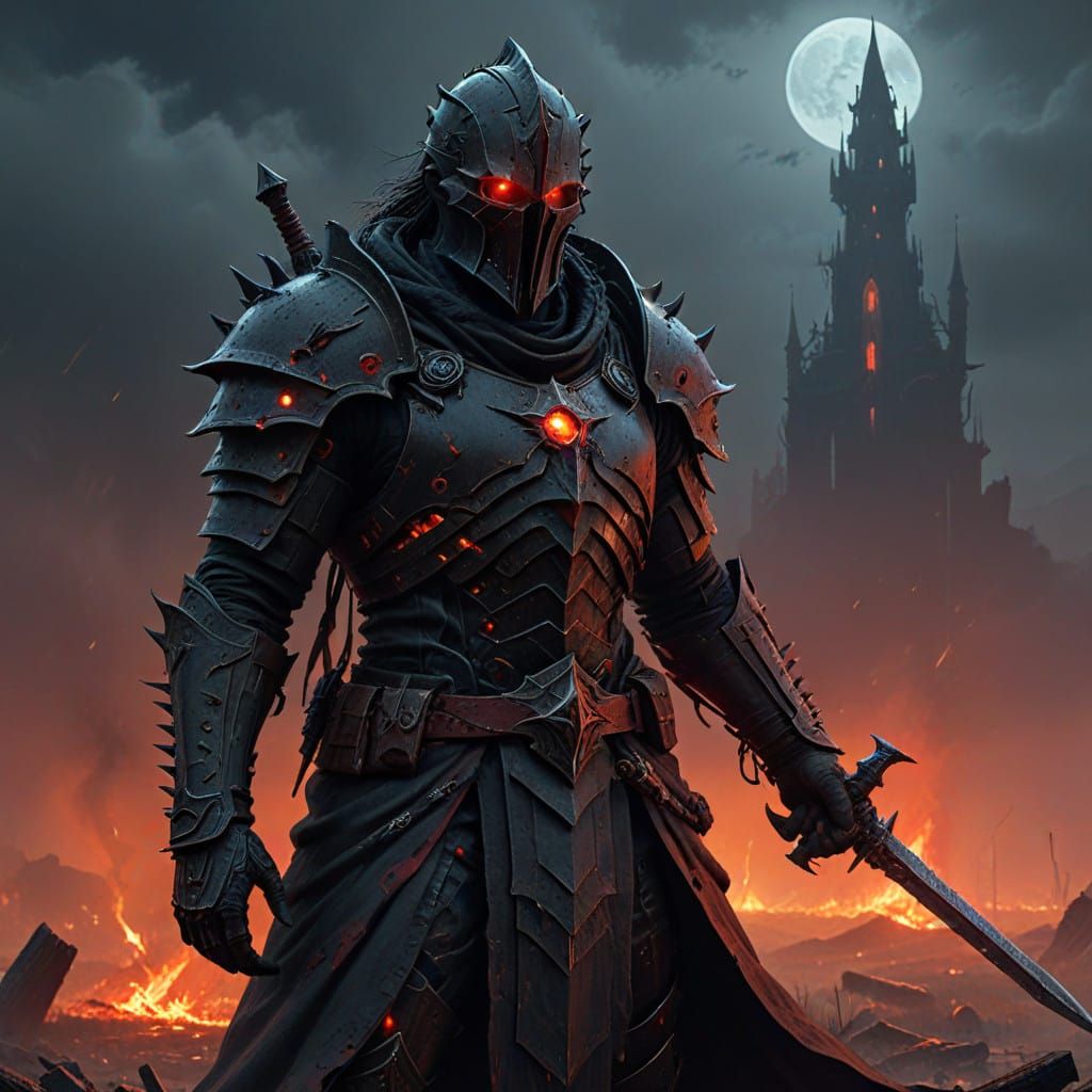 Demon Warrior x Assassin - Dark Fantasy Warrior with Crimson...