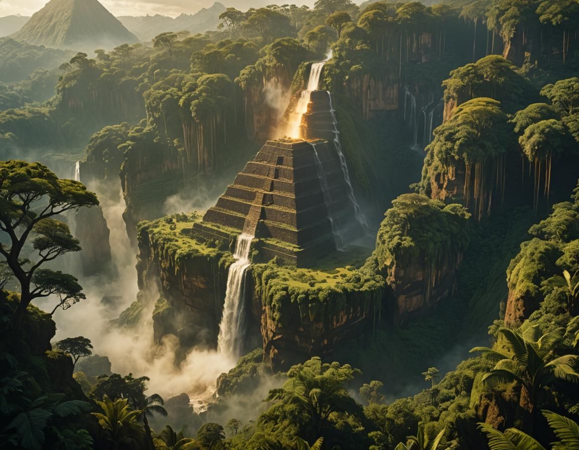 The Pyramud Waterfall - AI Generated Artwork - NightCafe Creator