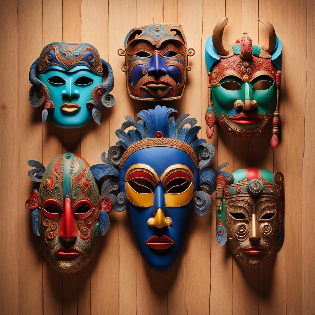 A curated collection of masks, ranging from traditional to avant-garde ...