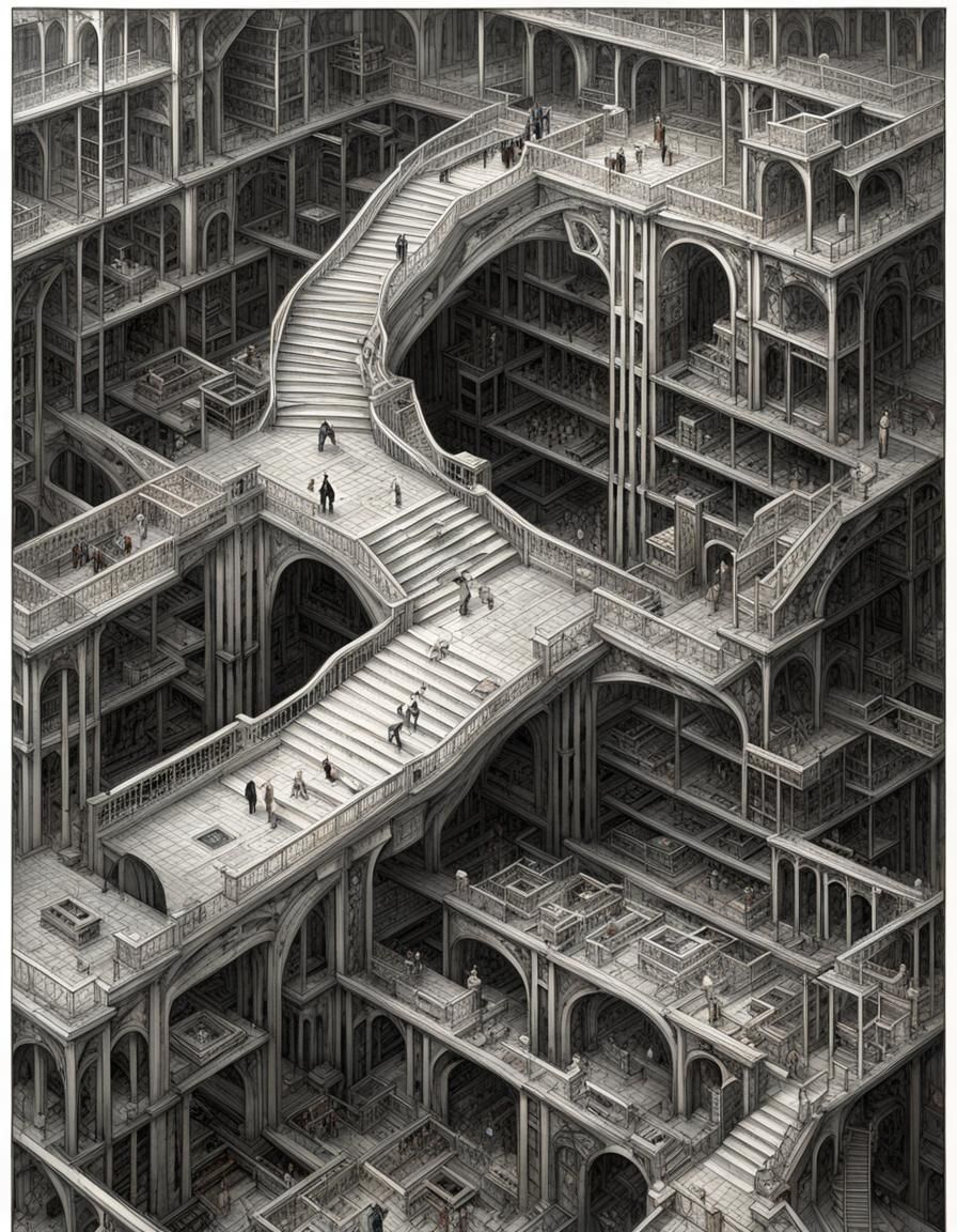 create a complex and huge prison space with architectural and spatial ...