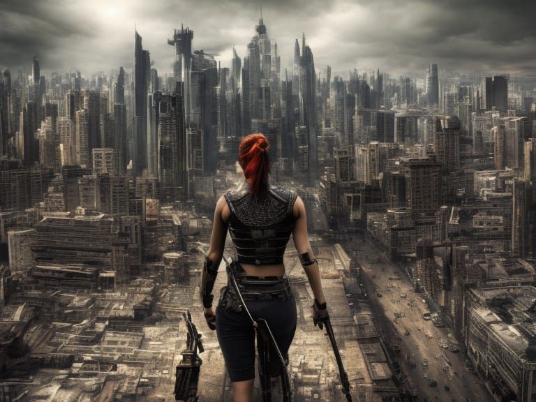 Dystopian warrior - AI Generated Artwork - NightCafe Creator