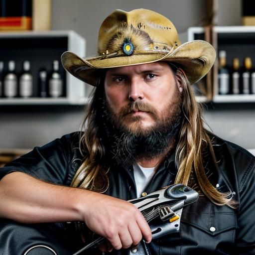 Chris Stapleton with a ((Staple-gun)) - AI Generated Artwork ...