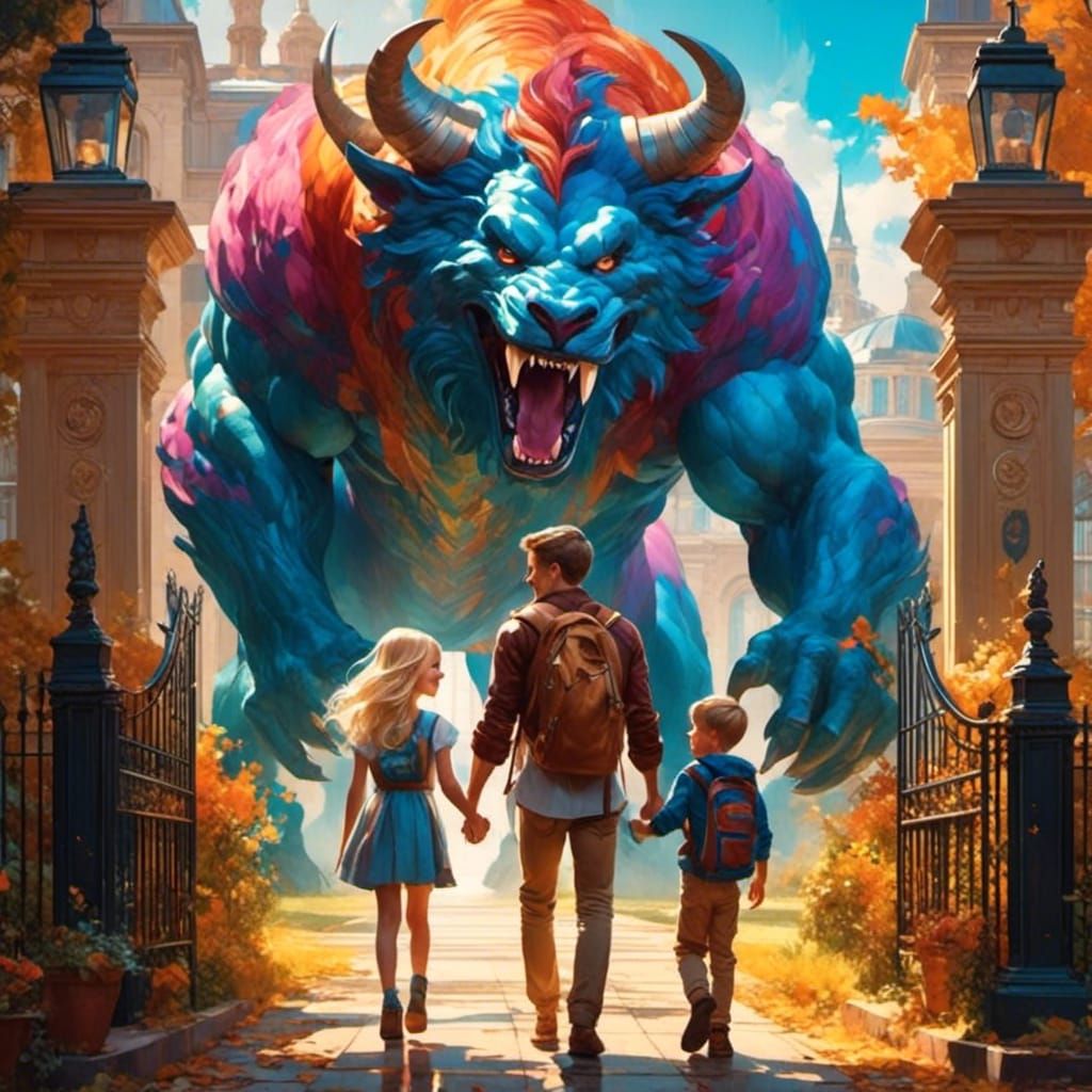 Julie and the "monster" 5/13 Big monster, mystery guy, tiny Julie - AI ...