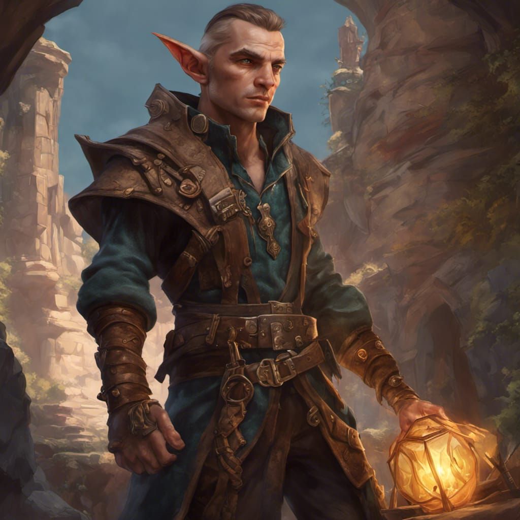 Male Half Elf Artificer Tinker Adventurer - AI Generated Artwork ...
