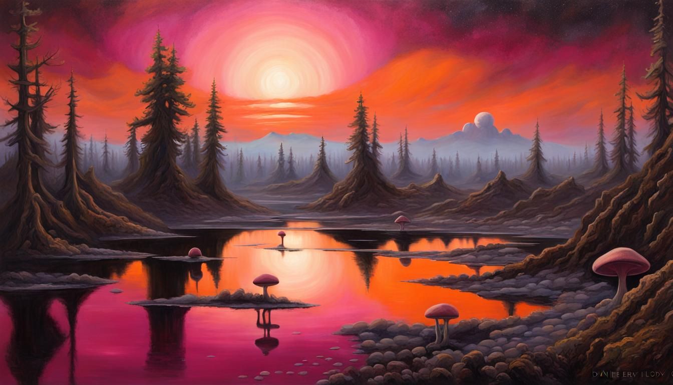 Alien planet, oil painting by Daniel Lloyd Berry - AI Generated Artwork ...