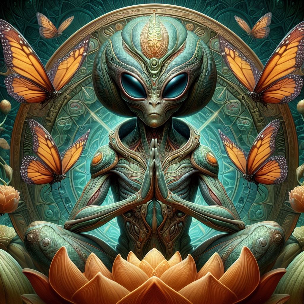 Alien meditation - AI Generated Artwork - NightCafe Creator