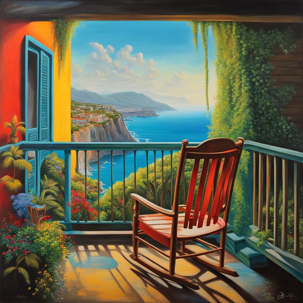 Balcony Sea View - AI Generated Artwork - NightCafe Creator