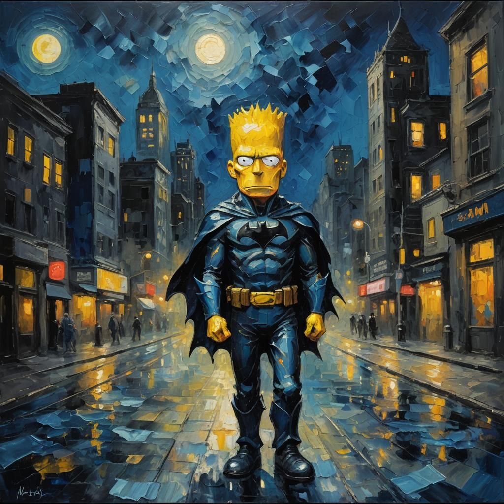 BartMan (Bart Simpson as Batman) - AI Generated Artwork - NightCafe Creator