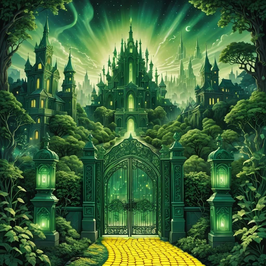 Emerald City entrance gates - AI Generated Artwork - NightCafe Creator